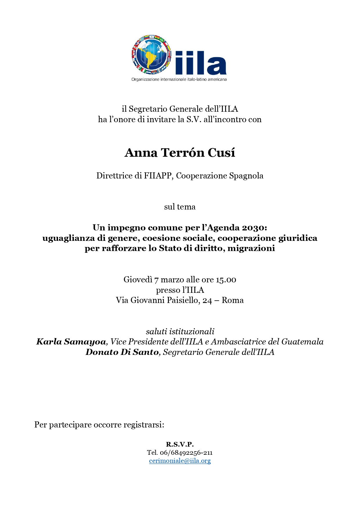 Incontro con Anna Terrón Cusí Direttrice di FIIAPP, Cooperazione ...